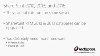 Dive into Microsoft SharePoint Server 2016 Upgrade, Migration and beyond | PPTX | Databases ...