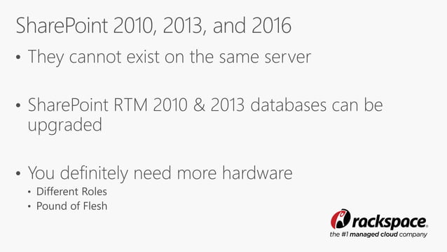 Dive into Microsoft SharePoint Server 2016 Upgrade, Migration and beyond | PPTX | Databases ...