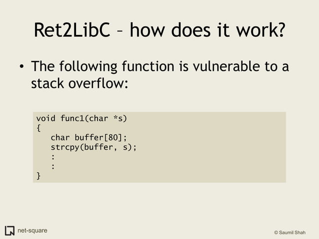 Dive into ROP - a quick introduction to Return Oriented Programming | PPT