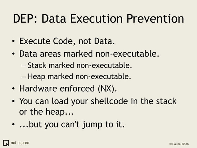 Dive into ROP - a quick introduction to Return Oriented Programming | PPT
