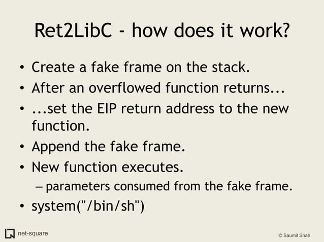 Dive Into Rop A Quick Introduction To Return Oriented Programming Ppt