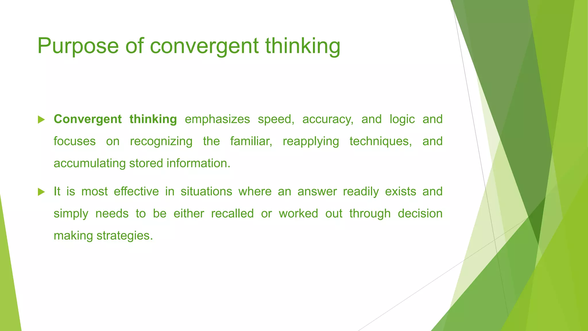 Life skill - Divergent and convergent thinking | PPSX | Science