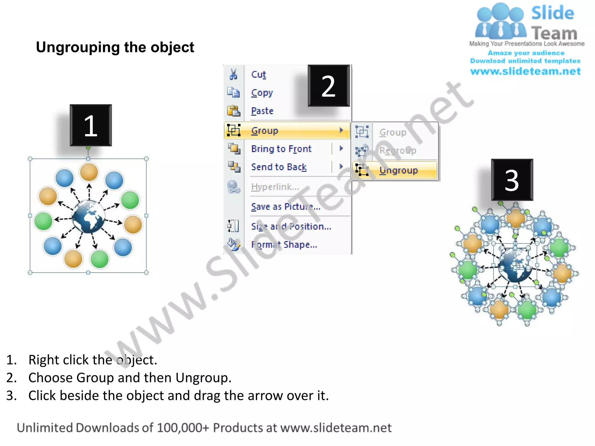 Diverging 11 steps around globe process flow radial diagram power point ...