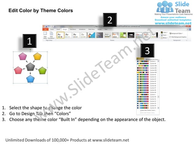 Diverging actions flow chart 5 stages charts and networks power point ...