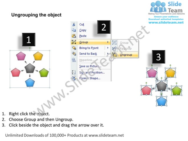 Diverging actions flow chart 5 stages charts and networks power point ...