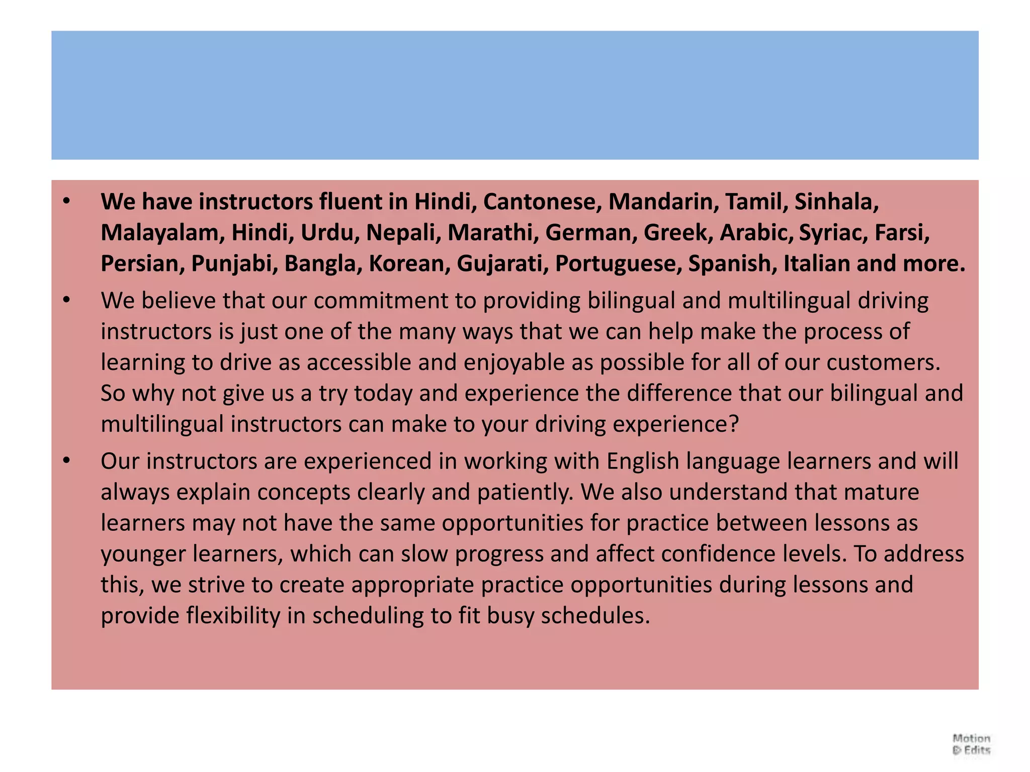 DIVERSE DRIVER TRAINING | PPTX