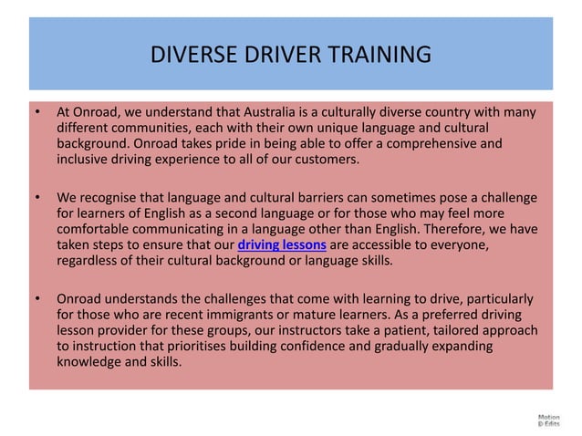 DIVERSE DRIVER TRAINING | PPTX