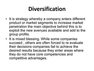 Diversification, corporate expansion | PPTX
