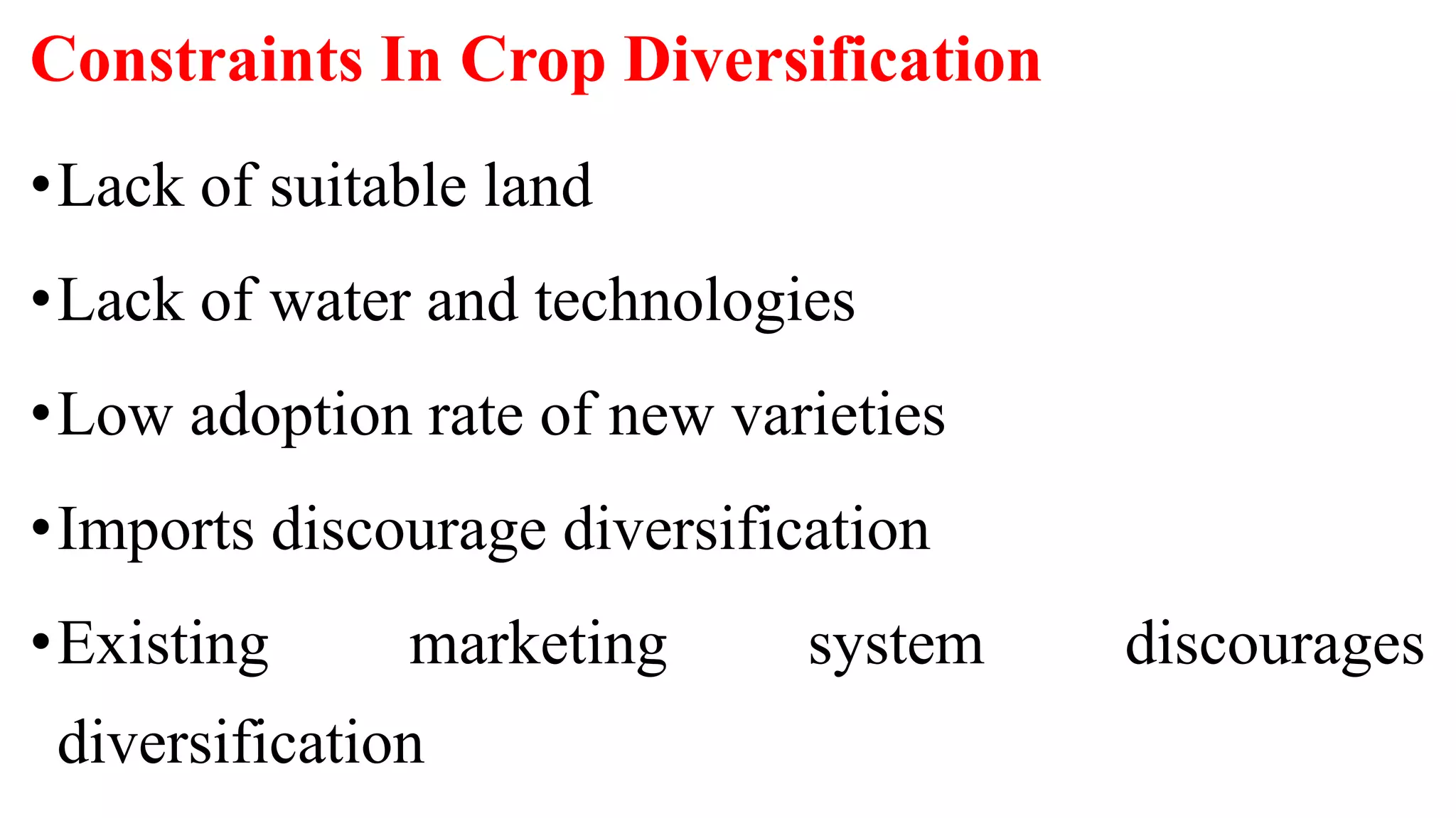 Diversification of agriculture production | PPTX
