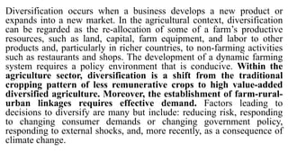 Diversification of agriculture production | PPTX