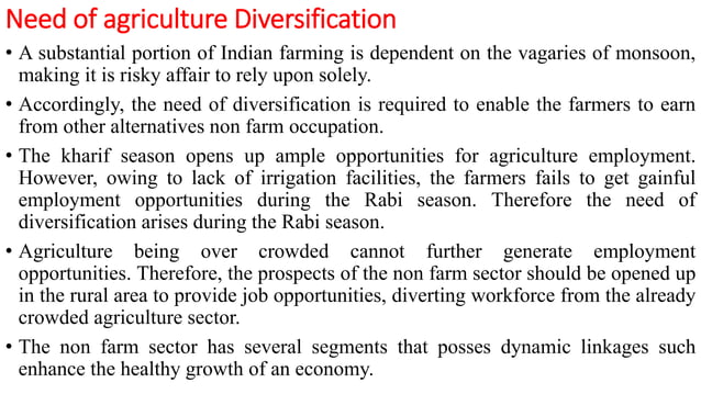 Diversification of agriculture production | PPTX