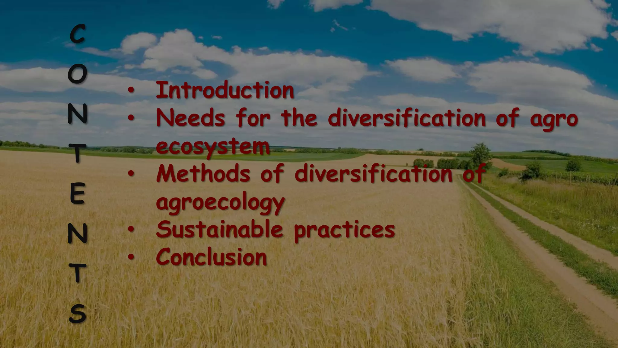 Diversification of Agro Ecosystem | PPTX