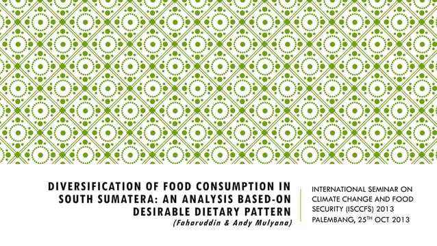 Diversification of food consumption in south sumatera | PDF ...