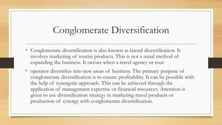 Diversification of travel agency and tour operation business | PPTX