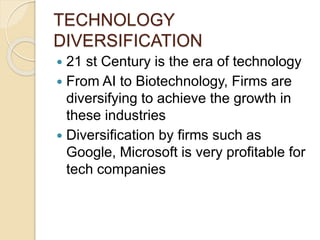 Diversification strategy in 21st Centurhy | PPTX