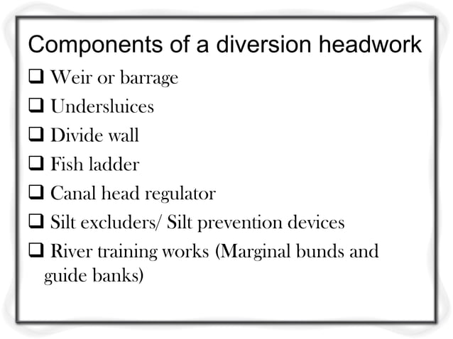 Diversion headwork | PDF
