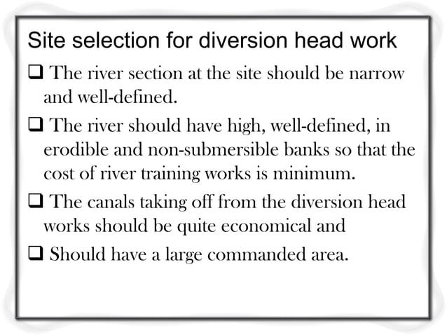 Diversion headwork | PDF