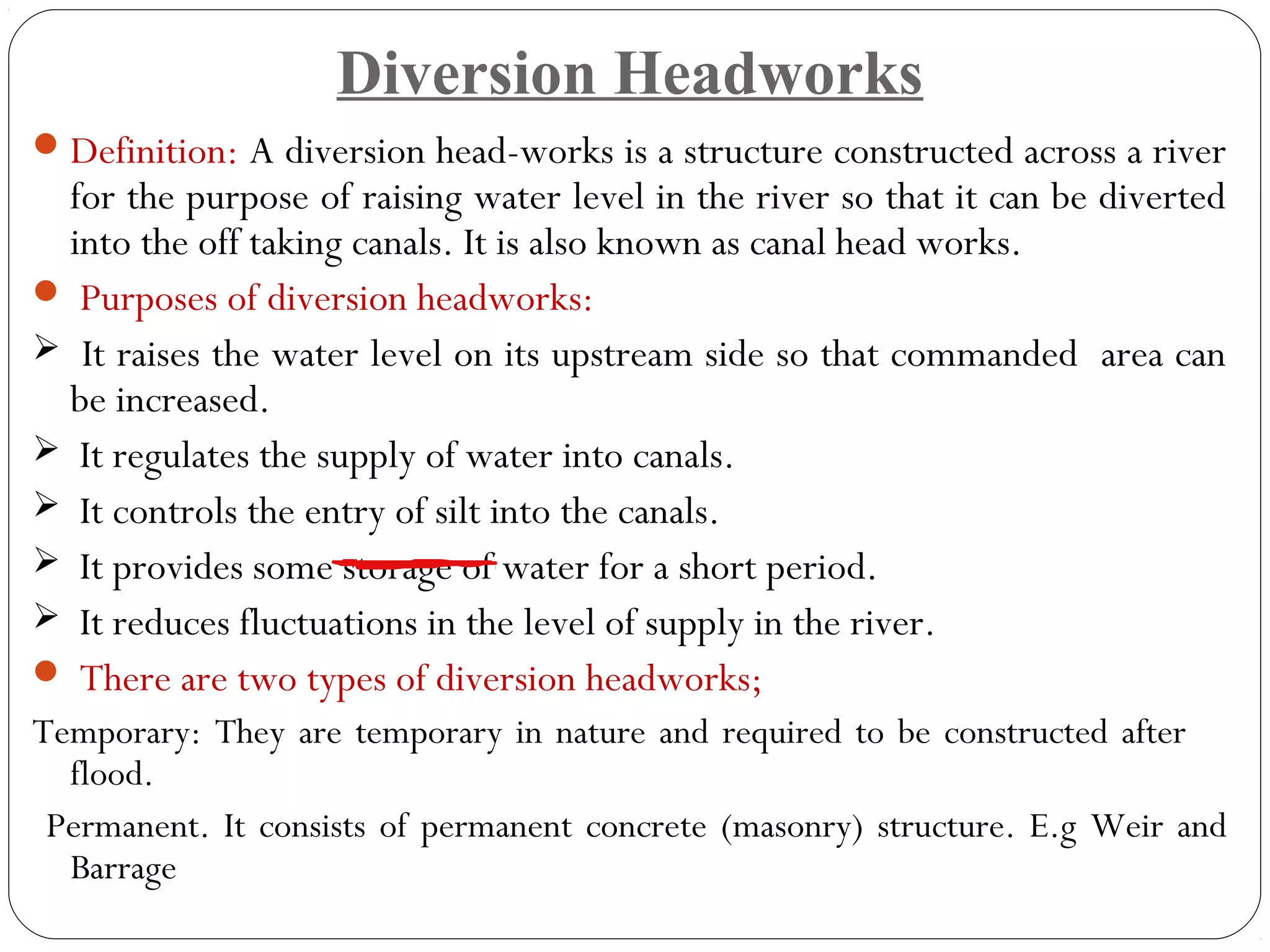 Diversion headworks | PPT