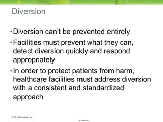 Drug Diversion Webinar Series #4: Save Lives, Money, and Reputation ...
