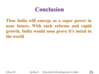 Diversities and development in india | PPT