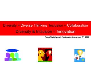 Diversity = Diverse thinking | PPS | Business | Business and Finance
