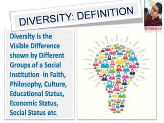 Diversity : an introduction- Definition, types and factors. | PPSX