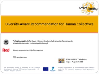 Diversity aware recommendation for human collectives | PPT