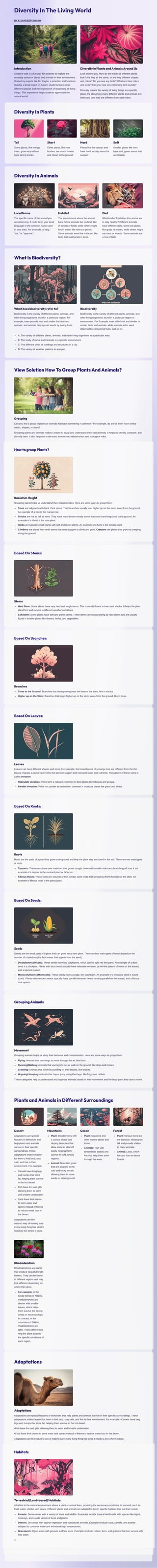 Diversity-in-the-living-world/ 6th scien | PDF