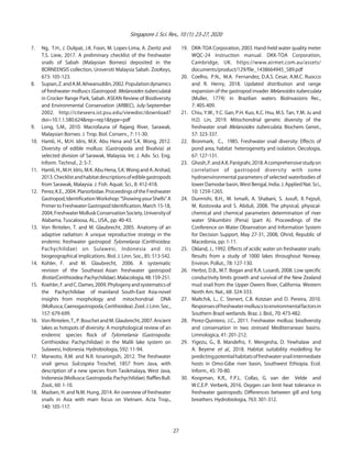 Diversity and habitat characteristics of local freshwater Gastropoda ...