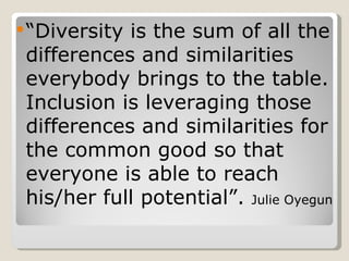 Diversity and inclusion | PPT