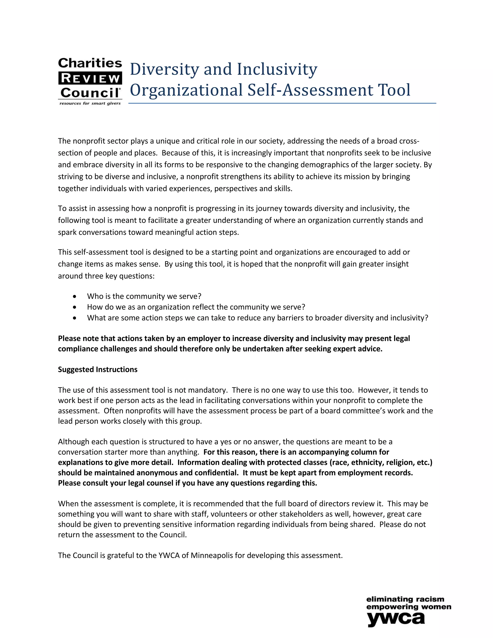 Diversity assessment tool | PDF