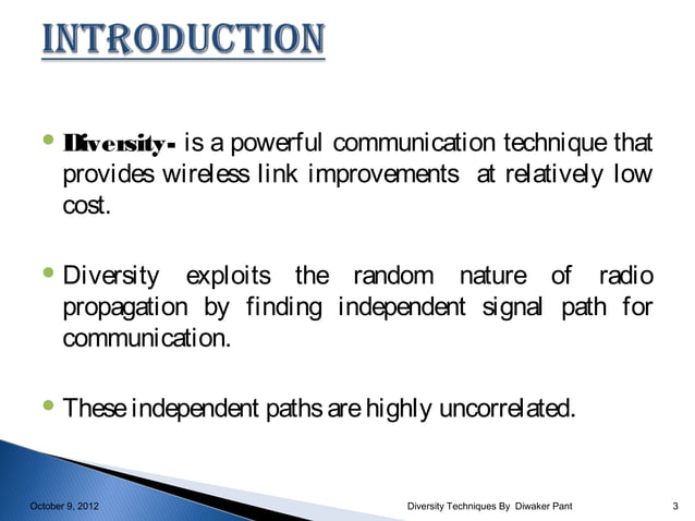 Diversity Techniques in mobile communications | PPT | Computer ...