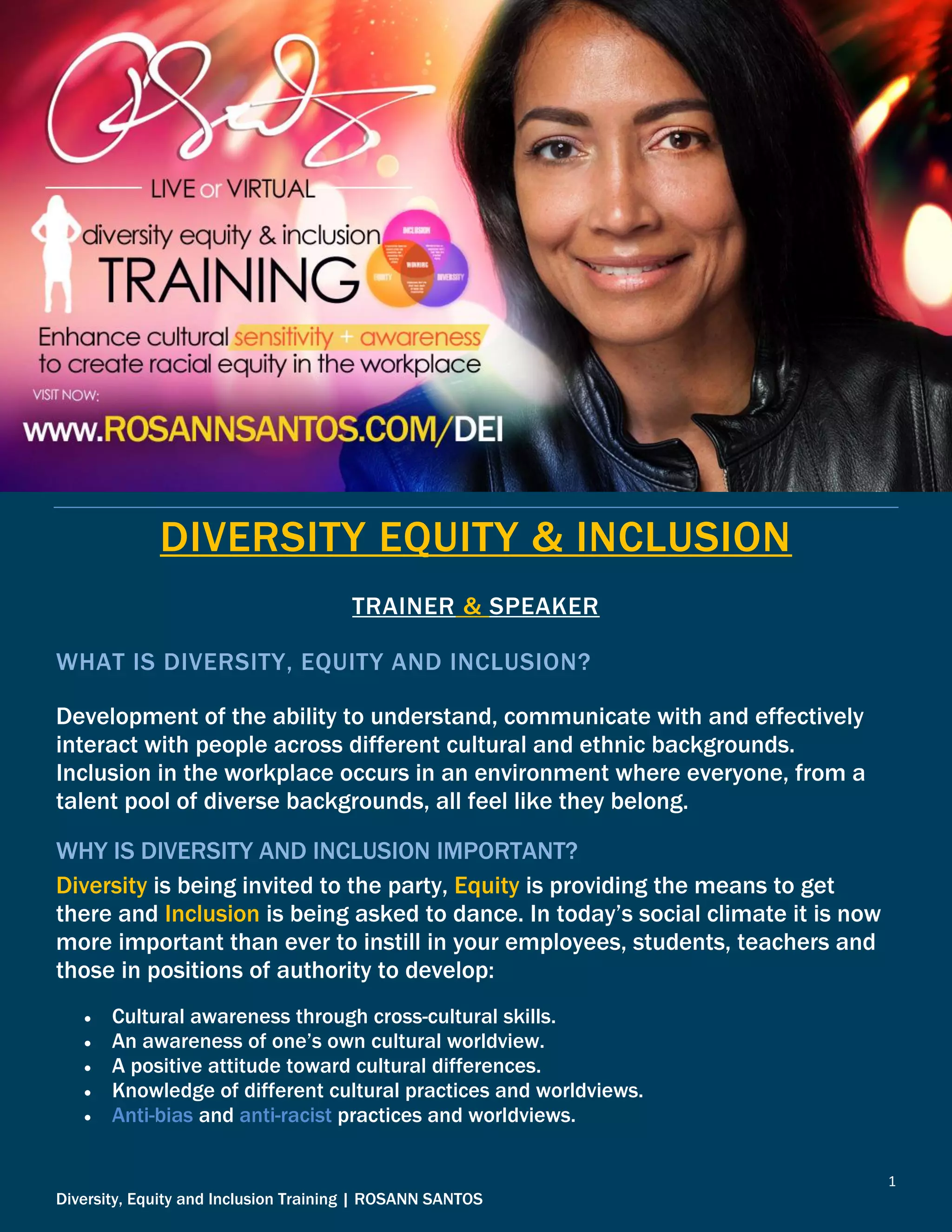 Diversity, Equity and Inclusion Training to Promote Racial Equity | PDF