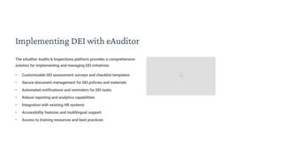 Diversity, Equity & Inclusion (DEI) Checklist with eAuditor Audits ...