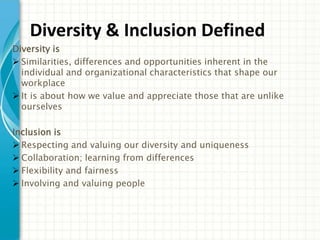 Diversity & inclusion HHS Presentation | PPTX
