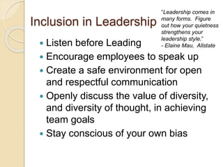 Diversity & Inclusion in the Workplace | PPTX