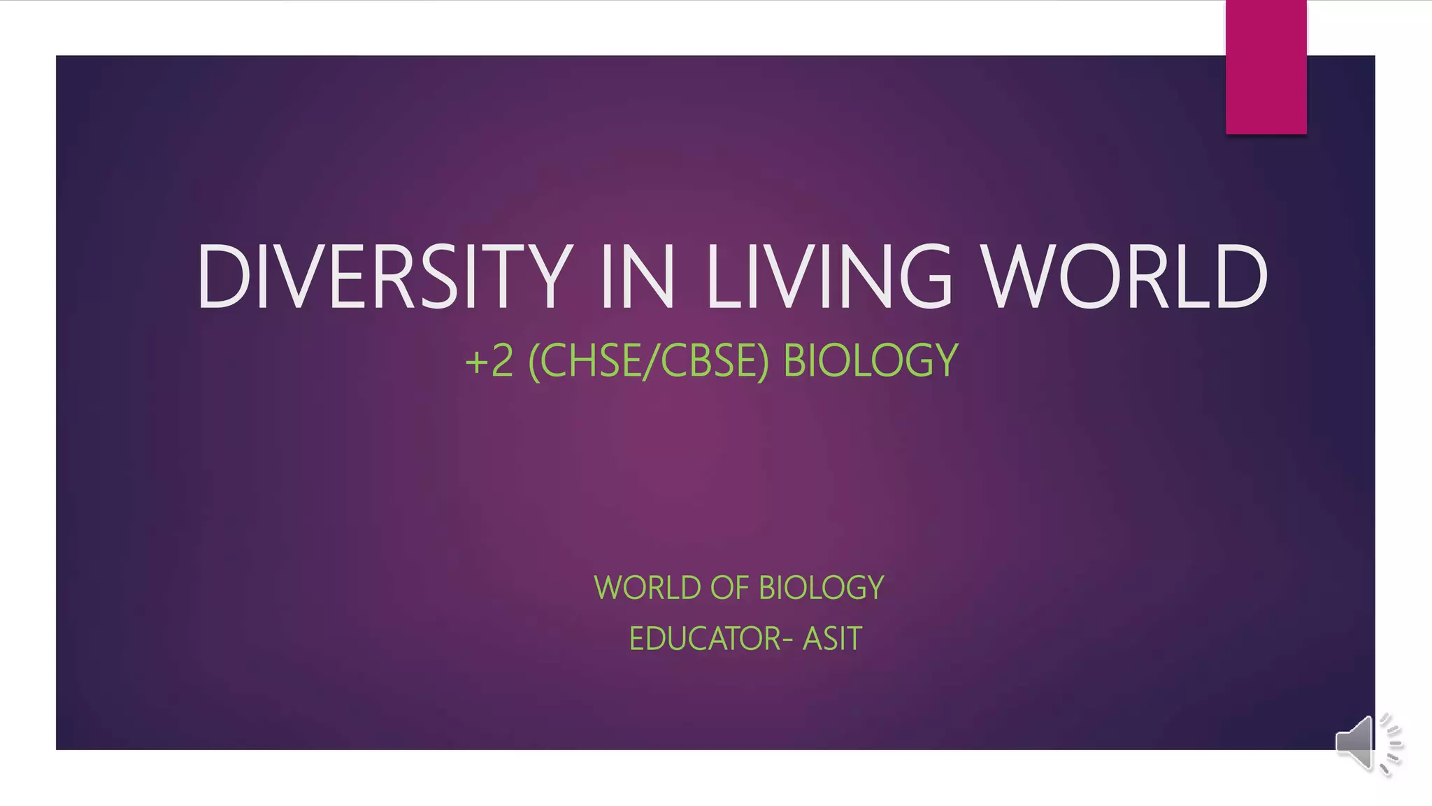 Diversity in living world(Basics) | PPTX