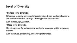 Diversity in organizations Chapter-2 | PPTX