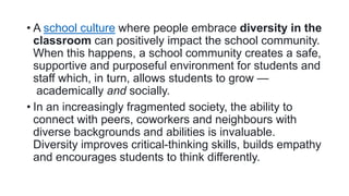 DIVERSITY IN THE CLASSROOM.pptx presents | PPTX