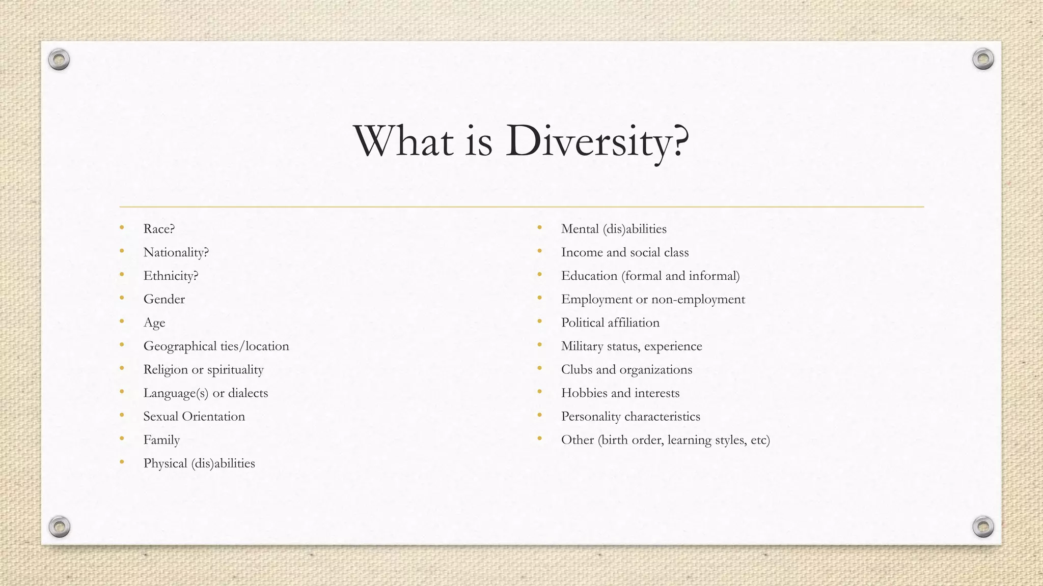 Define Diversity PowerPoint | PPTX | Education