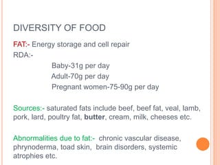 Diversity of food | PPTX