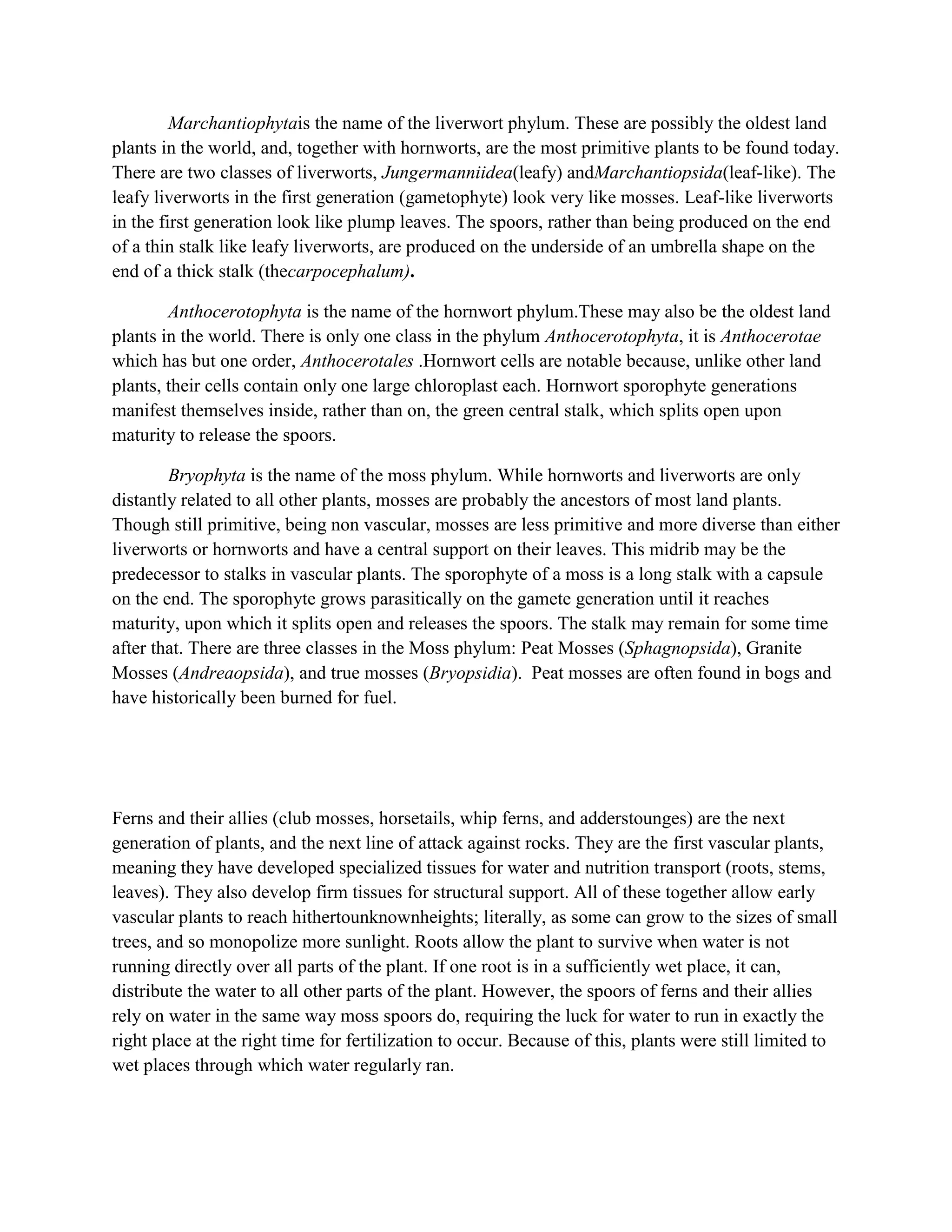 Plant Phylogenetic Description | PDF