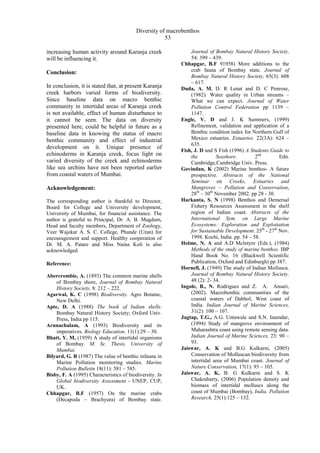 Diversity of macrobenthos in karanja creek | PDF