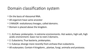 Diversity of plants, domains kindgoms viruses | PPTX
