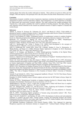 Diversity of sorghum (sorghum bicolor l. moench) germplasm from ...