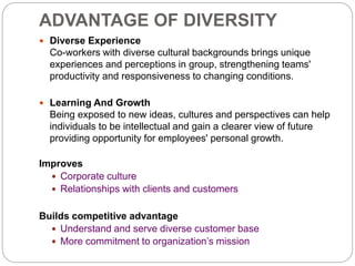 Diversity organizational behaviour | PPTX