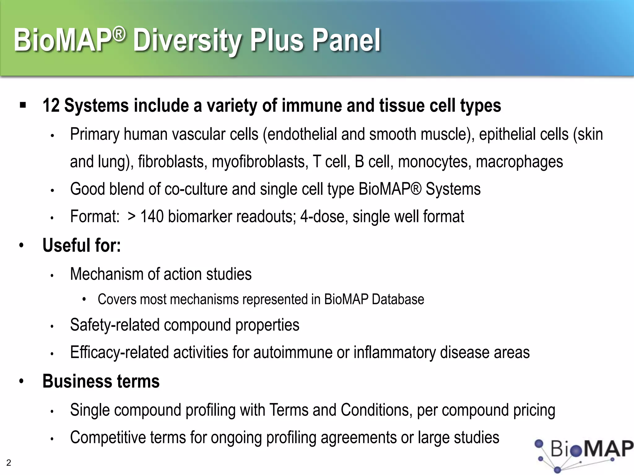 Diversity Plus Panel of BioMAP ® Systems | PPT