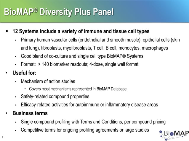 Diversity Plus Panel of BioMAP ® Systems | PPT