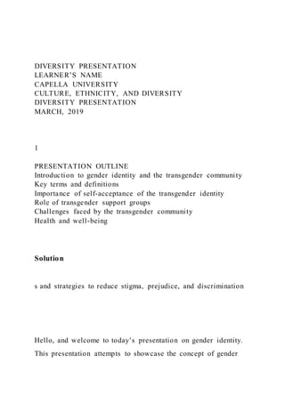 Diversity presentationlearner’s namecapella universitycult | PDF