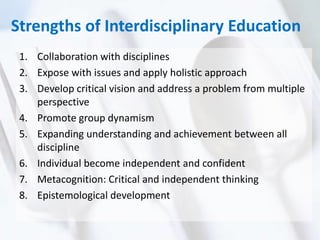 Diversity presentation on interdisciplinary education | PPTX
